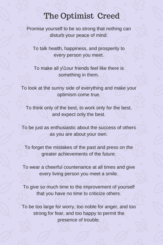 The Optimist Creed | Joanne Guidoccio