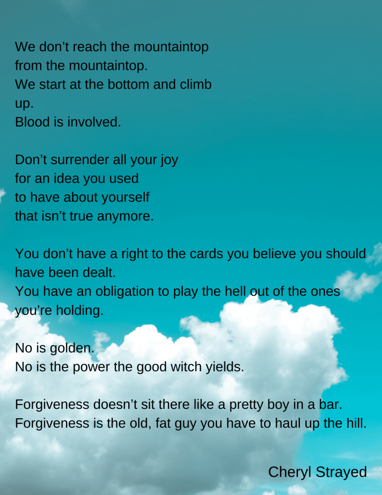 Inspiration from Cheryl Strayed | Joanne Guidoccio