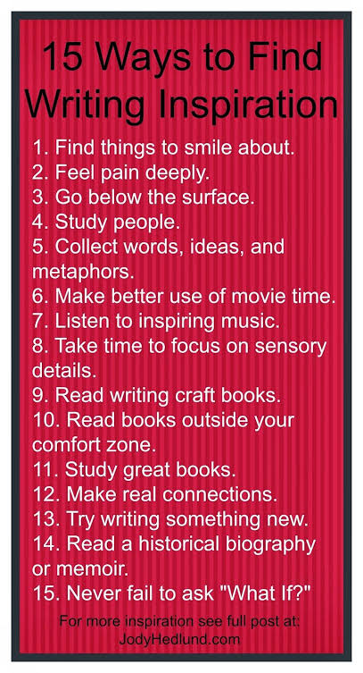 15 Ways to Find Writing Inspiration | Joanne Guidoccio